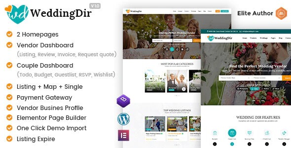 WeddingDir GPL v1.1.8 – 目录列表 WordPress 主题下载_芒果运营