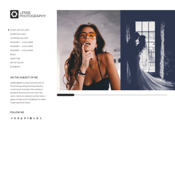 CSS Igniter Lense Photography WordPress Theme 1.2.3 摄影主题下载_芒果运营