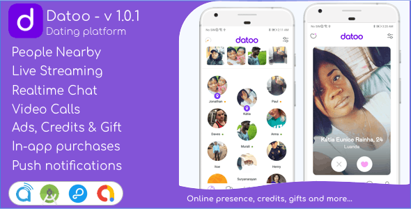 Datoo v.1.0.10 免费下载– 带直播和视频通话的约会平台+管理面板_芒果运营