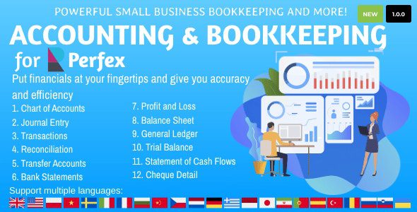 Accounting and Bookkeeping for Perfex CRM v.1.1.6 财务报表系统源码下载_芒果运营
