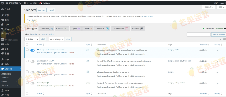 Code Snippets Pro v3.7.0 自定义代码或 CSS插件下载_芒果运营
