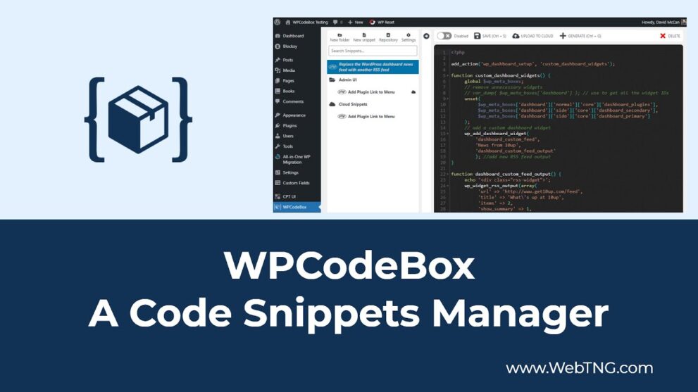 Wpcodebox V2012 将代码片段添加到 Wordpress 的最简单方法插件破解版下载芒果运营