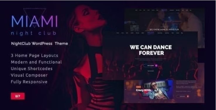 Miami Night Club WordPress v1.3.9 夜店俱乐部主题下载_芒果运营