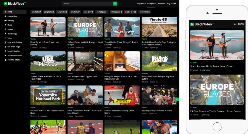BlackVideo Pro v1.0.4 WordPress视频主题下载_芒果运营